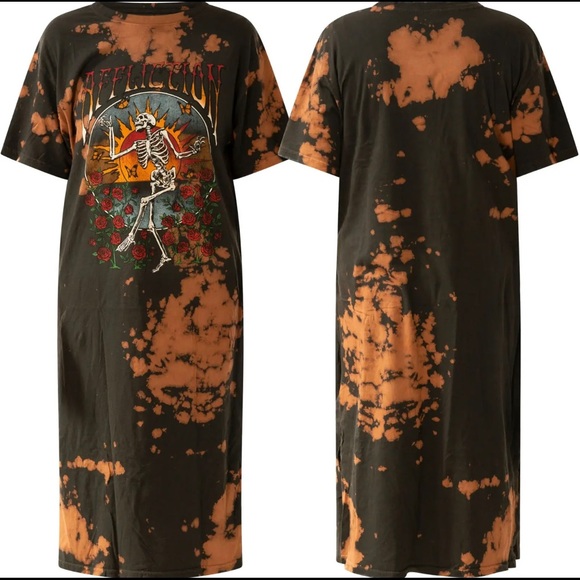 Affliction | Dresses | Affliction Women Shirt Skeleton Rose Shirt Dress ...